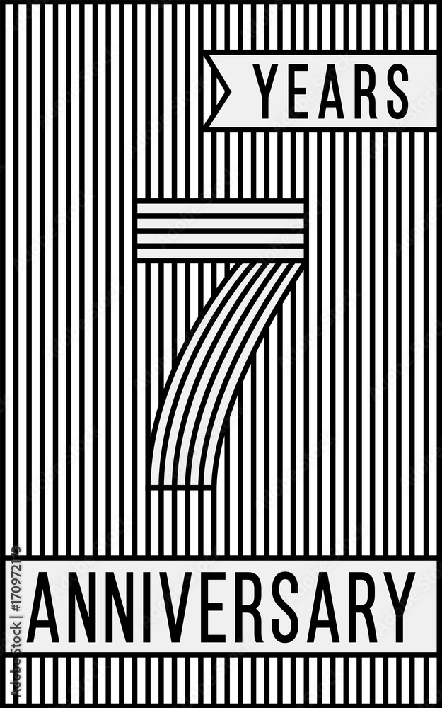 7 years anniversary logo. Vector and illustration. Line art anniversary ...