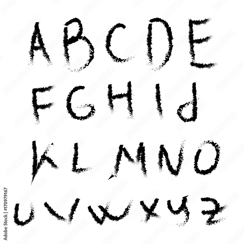 Vector alphabet. Hand drawn letters. Letters of the alphabet written ...