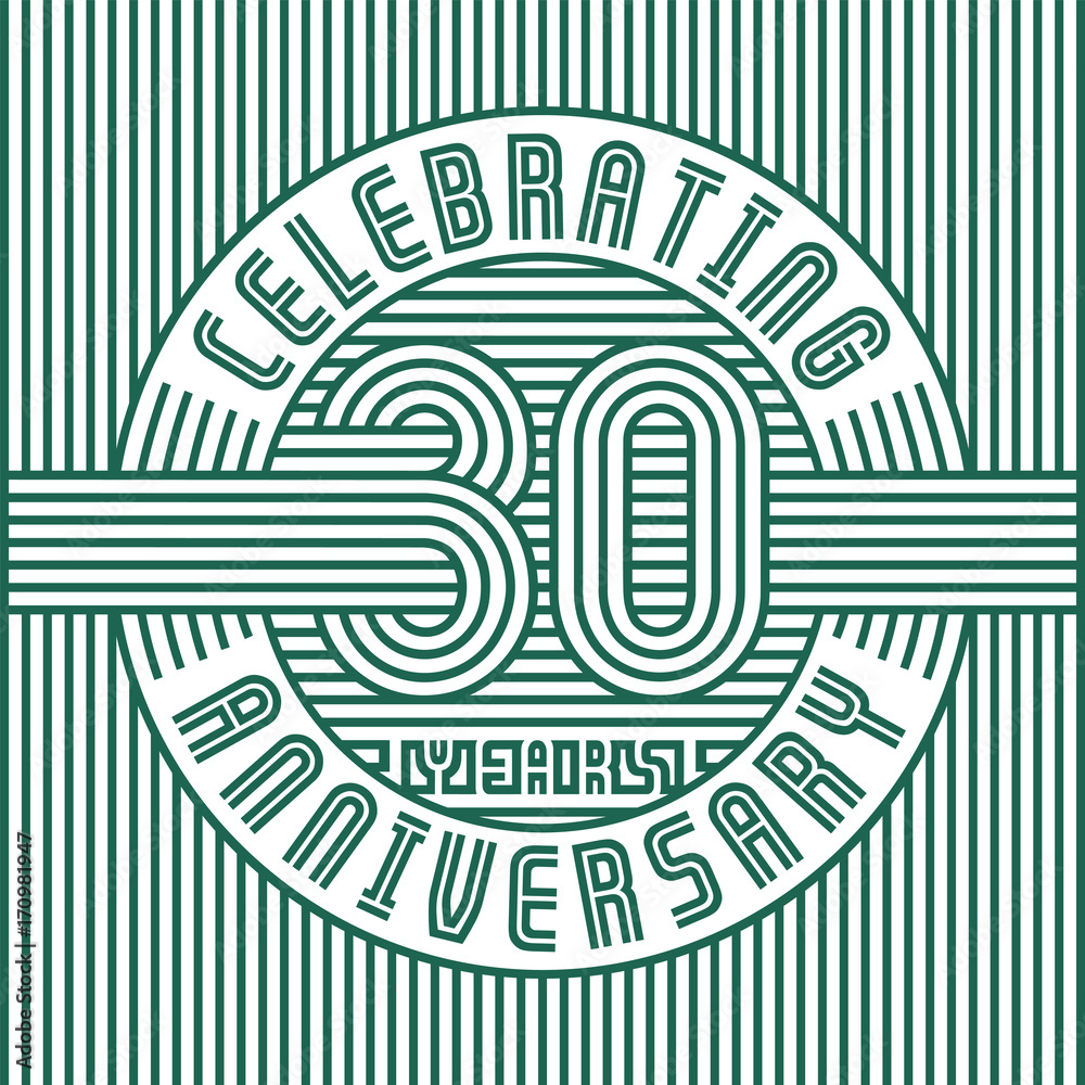 30 years anniversary logo. Vector and illustration. Line art ...