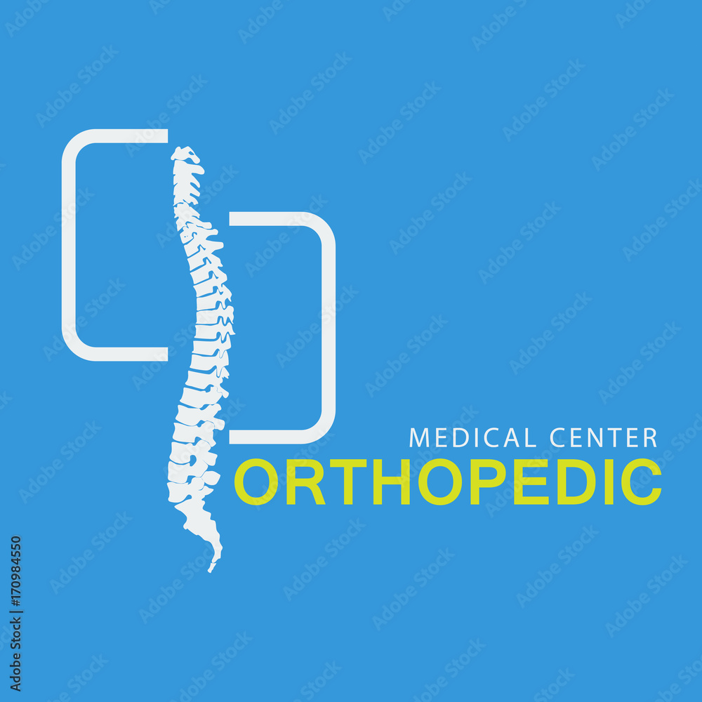 Vector human spine isolated silhouette for logo. Symbol for Orthopedic ...