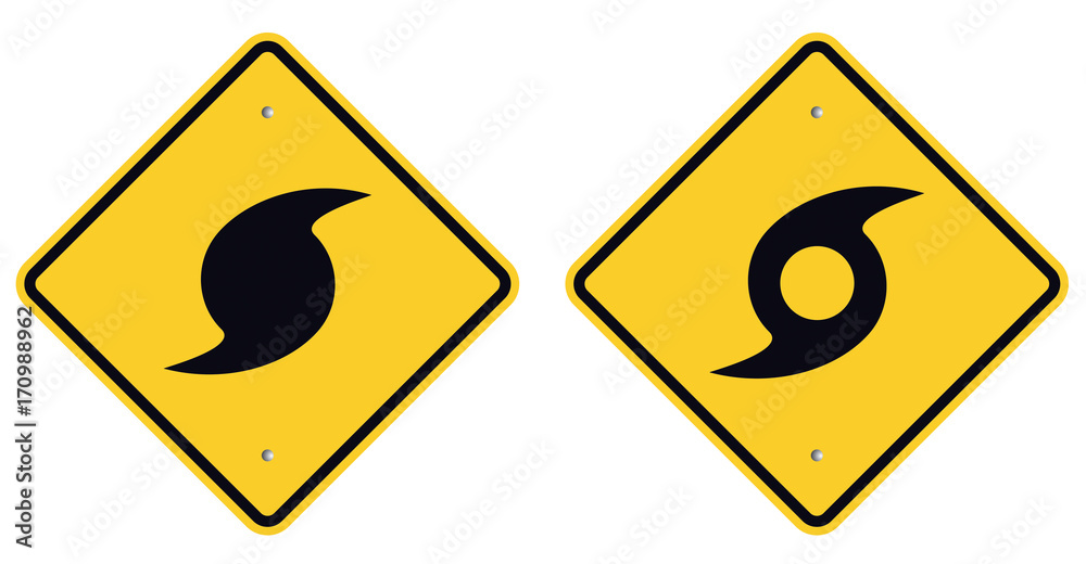PANNEAUX DANGER CYCLONE (ouragan et tempête tropicale) Stock Vector ...