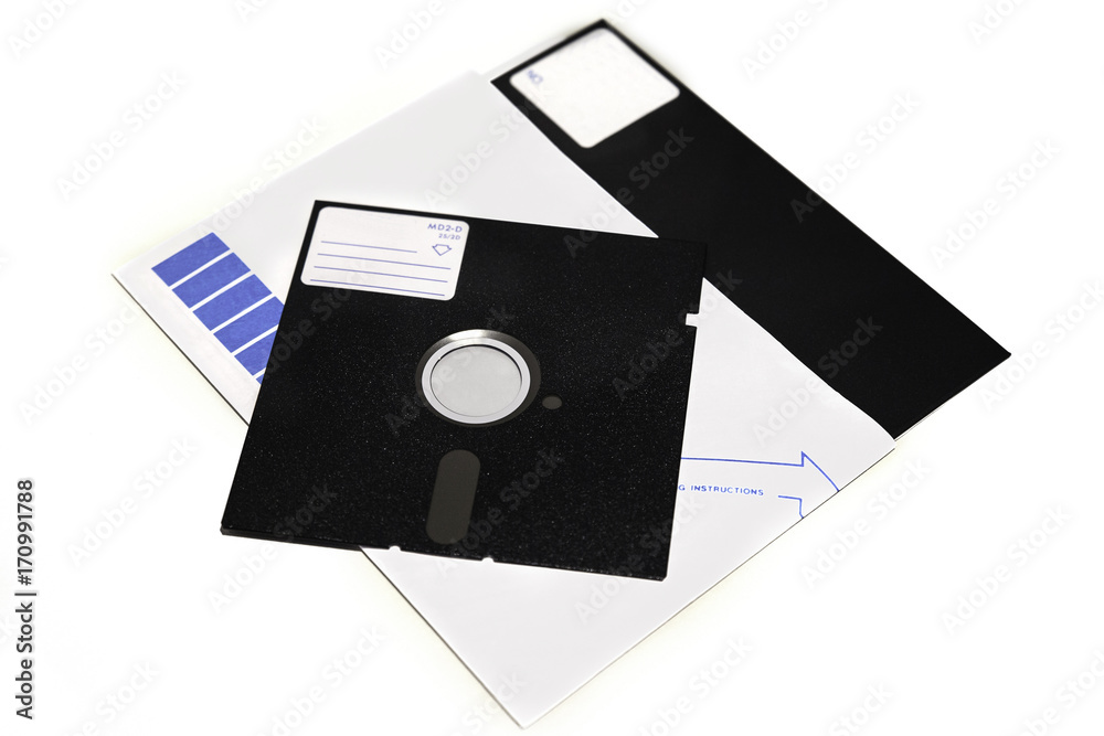 Old 5.25 and 8 inch floppy disks isolated on white background Stock ...