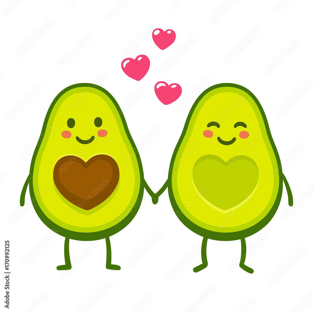 Love avocado couple Stock Vector | Adobe Stock
