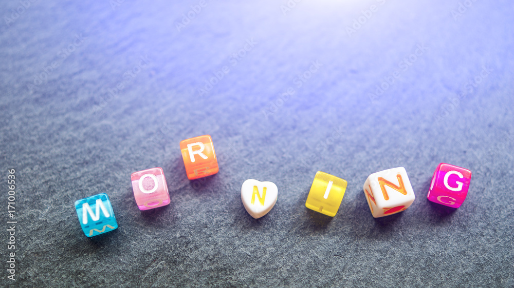 The inscription Good morning with colored letters Stock Photo | Adobe Stock