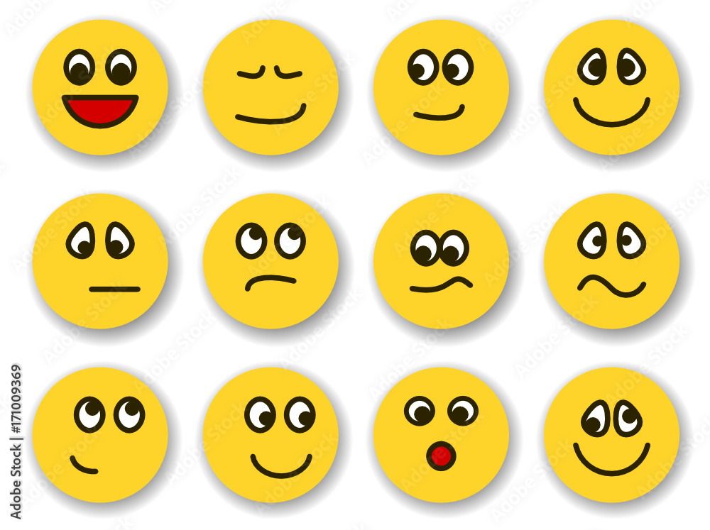 Smiley Set Stock Vector | Adobe Stock