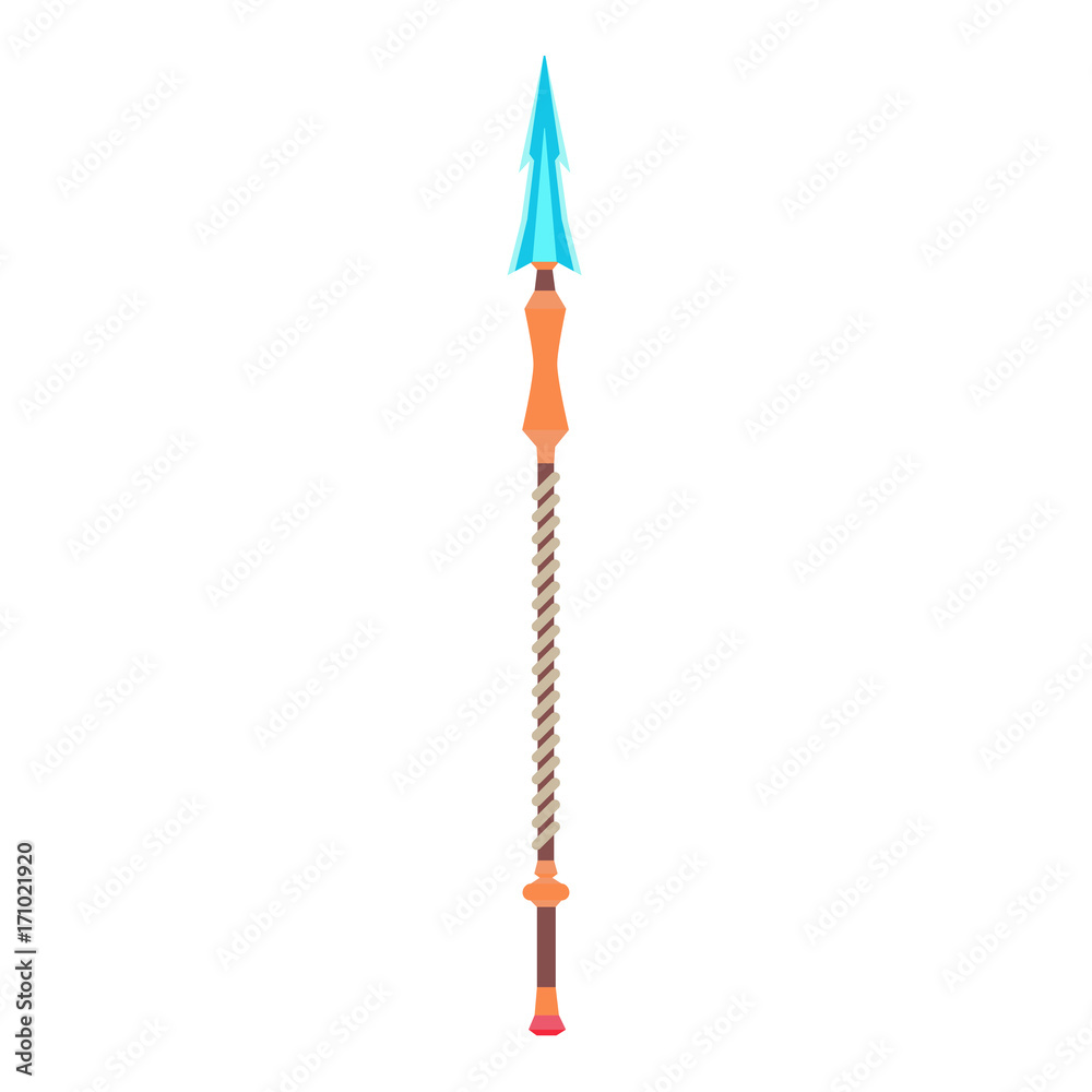 Medieval magic illustration game ancient fantasy spear vector dungeon ...