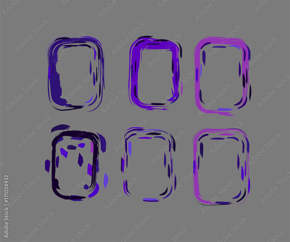 Neon colored funky borders in the retro-futuristic style of the 60s ...