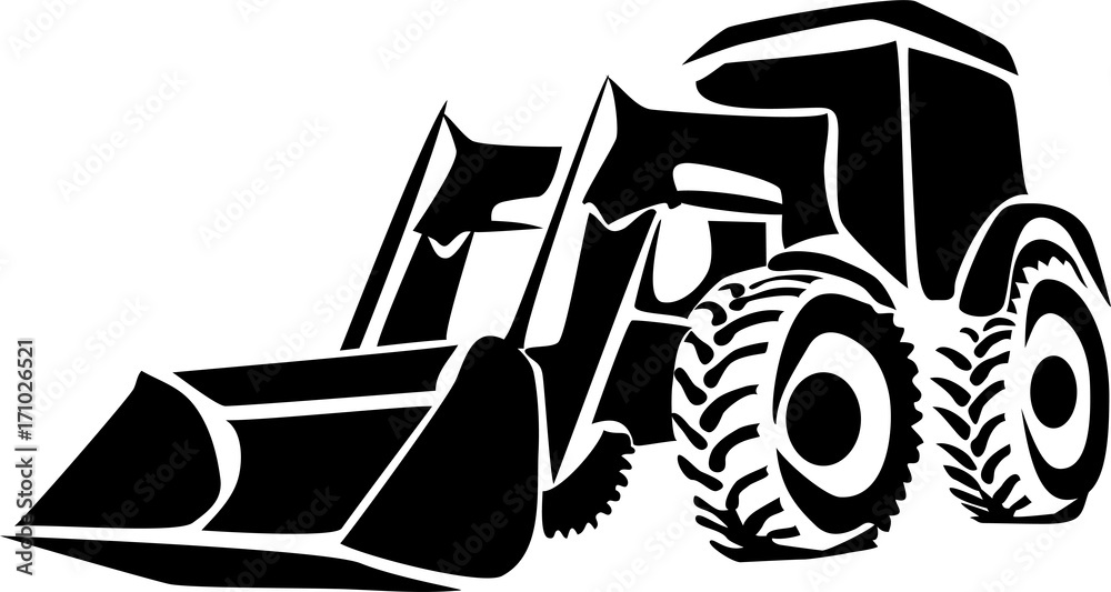 Tractor loader - stylized vector illustration Stock Vector | Adobe Stock