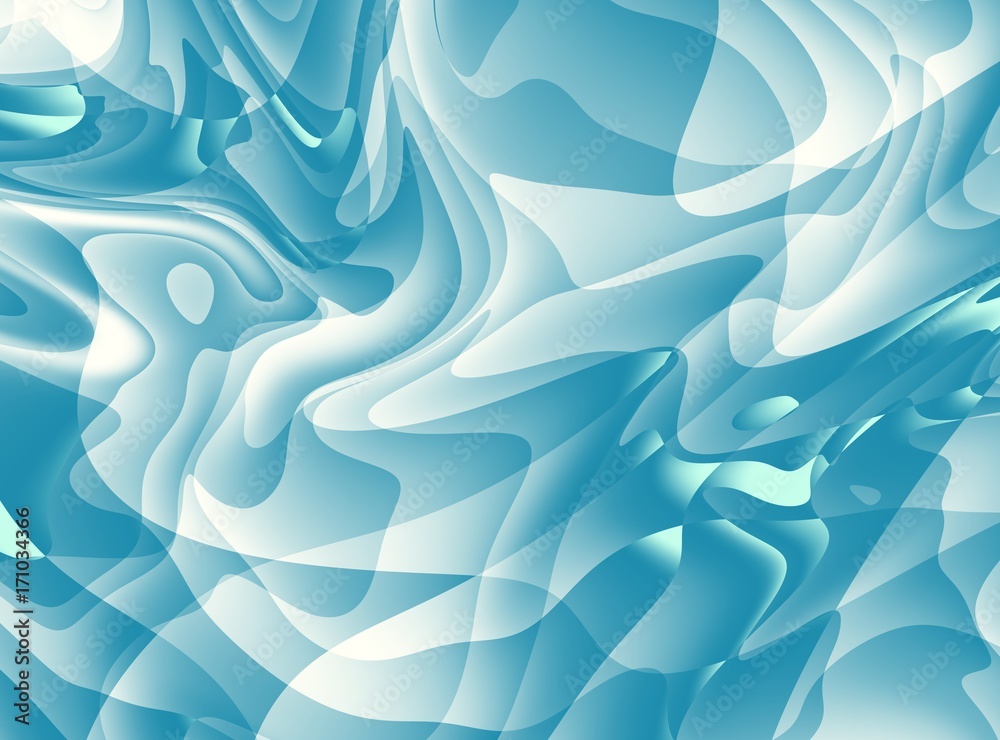 Teal blue modern abstract fractal art. Bright background illustration ...