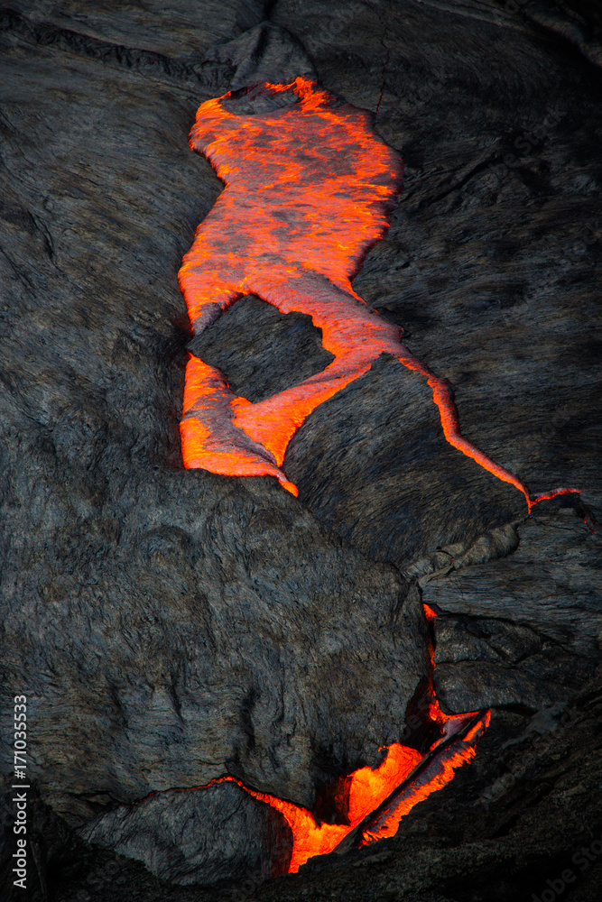 Red hot Lava at Erta Ale Vulcano in remote Ethiopia Stock Photo | Adobe ...