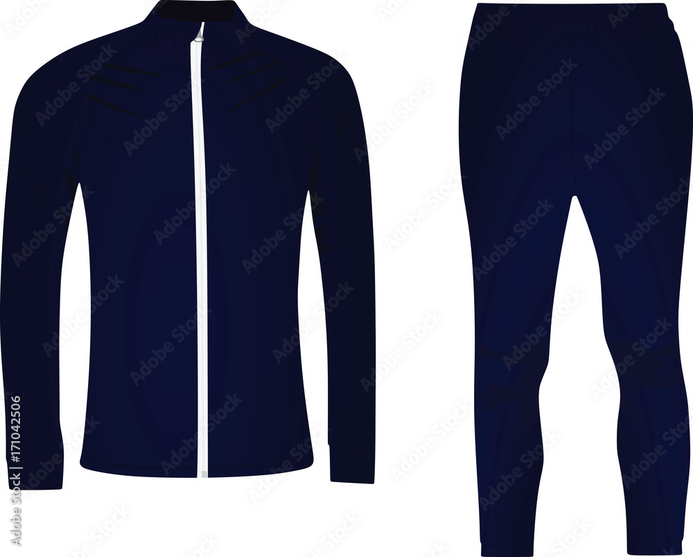 Dark blue tracksuit. vector illustration Stock Vector | Adobe Stock