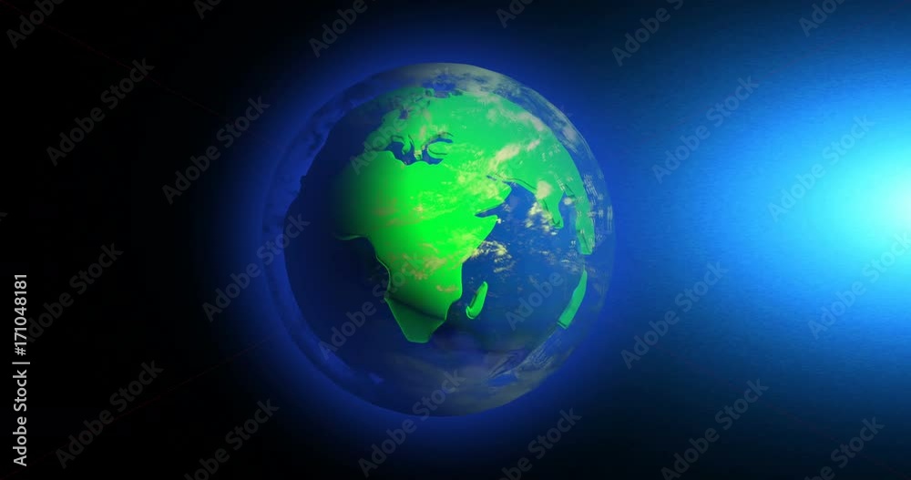 Rotating model of the continents of planet earth , alpha channel Stock ...