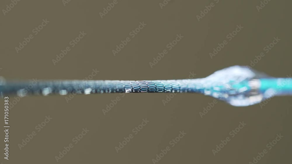 Test of a medical stent. Mesh metal nitinol self-expandable stent for ...