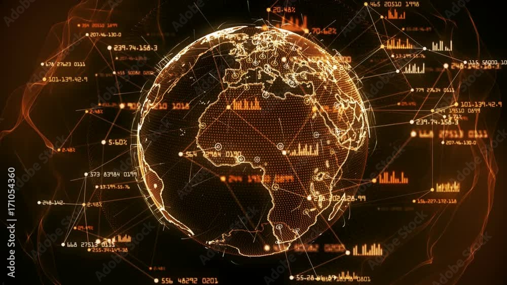 Vidéo Stock Global network connections. Connecting big data around the ...