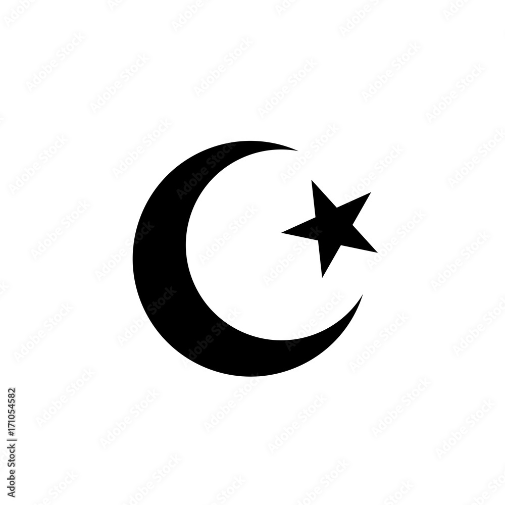 Crescent and star vector symbol Stock Vector | Adobe Stock