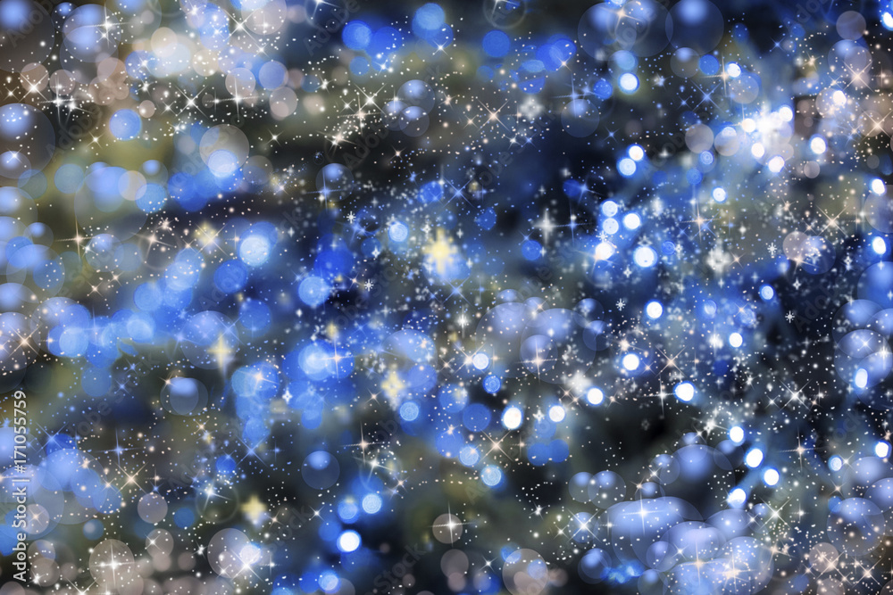 fondo azul con destellos de luces blancas Photos | Adobe Stock