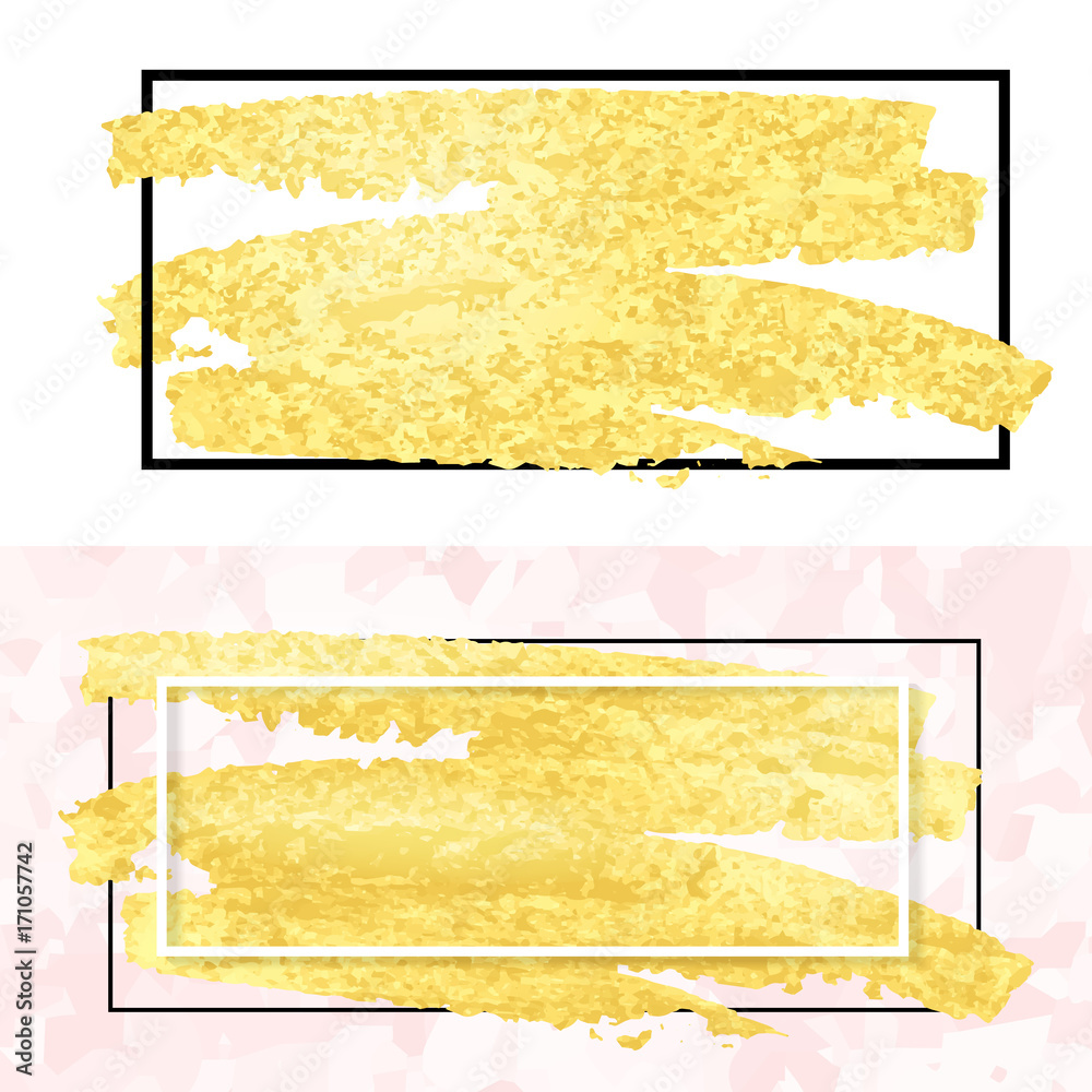 vector illustration of gold paint smudge and frame for design of ...