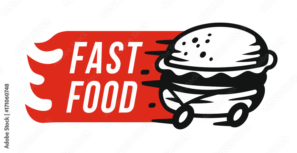 fast food emblem Stock Vector | Adobe Stock