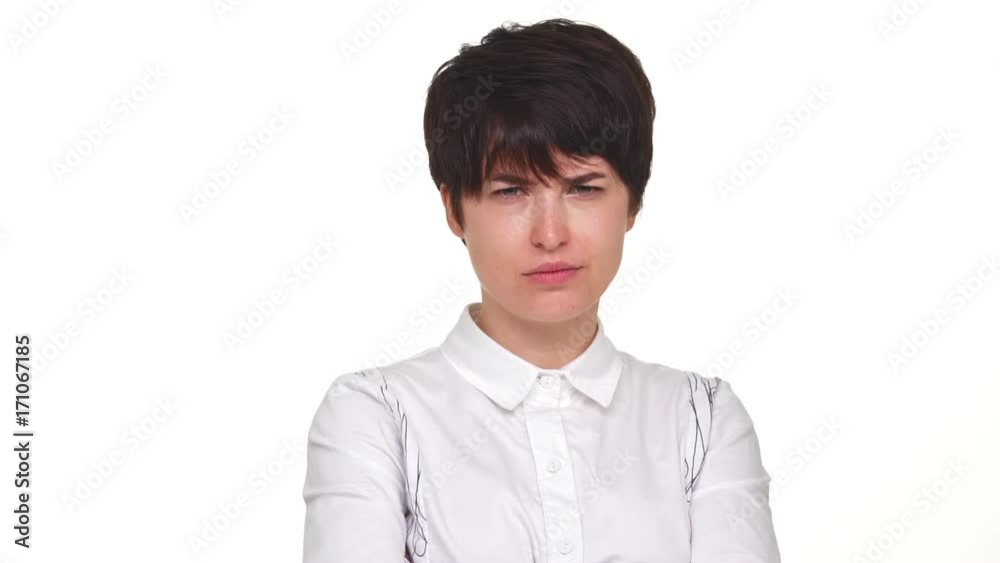 offended disappointed woman with serious look expressing rejection ...