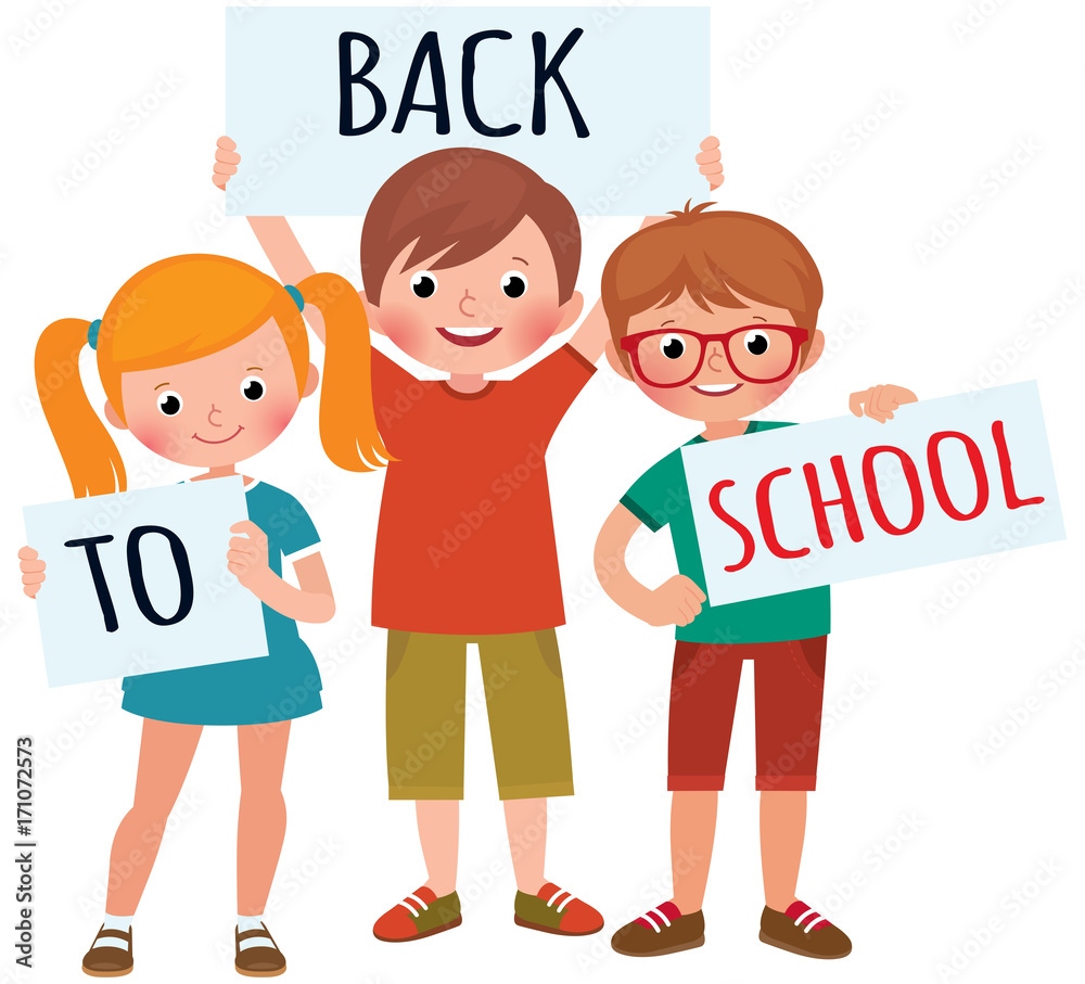 Cartoon Students Working In Groups