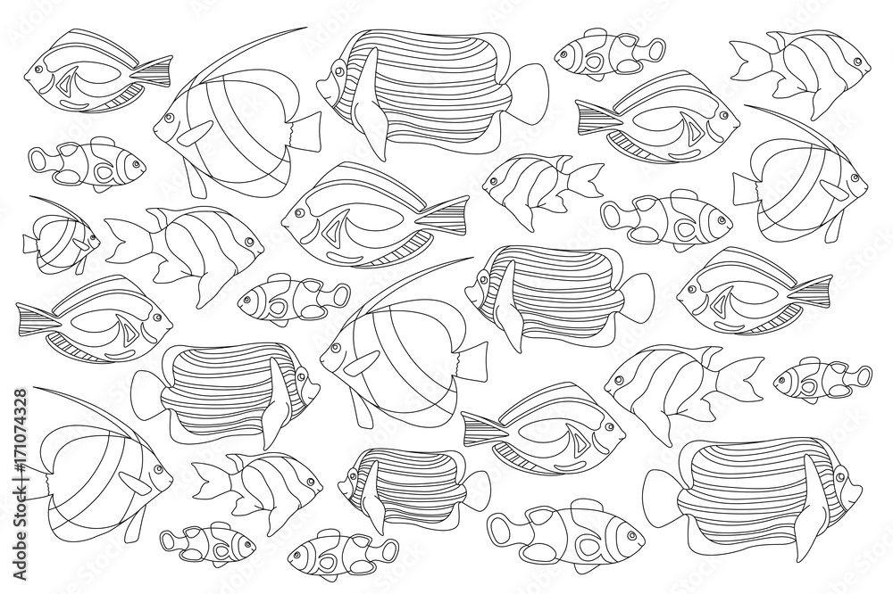 Tropical Fish Coloring Sheet