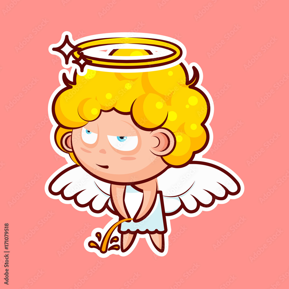 Sticker emoji emoticon, emotion pee with laid-back view vector isolated ...