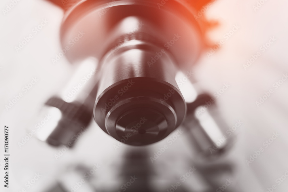 Optical microscope - science and laboratory equipment. Microscope is ...