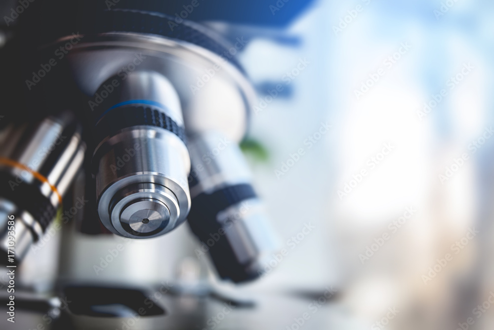 Optical microscope - science and laboratory equipment. Microscope is ...
