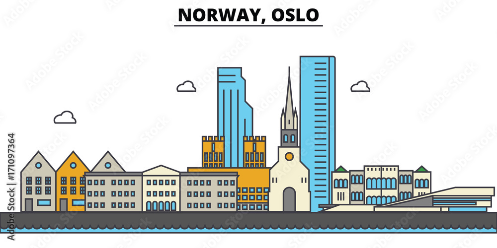 Norway, Oslo. City skyline: architecture, buildings, streets ...