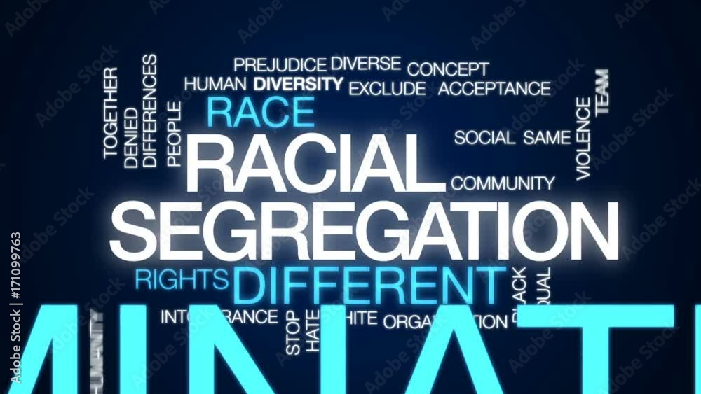 Racial segregation animated word cloud, text design animation. Stock ...