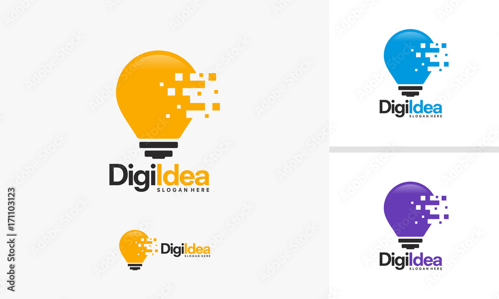 Digital Idea logo template, Digital Inspiration logo designs vector ...