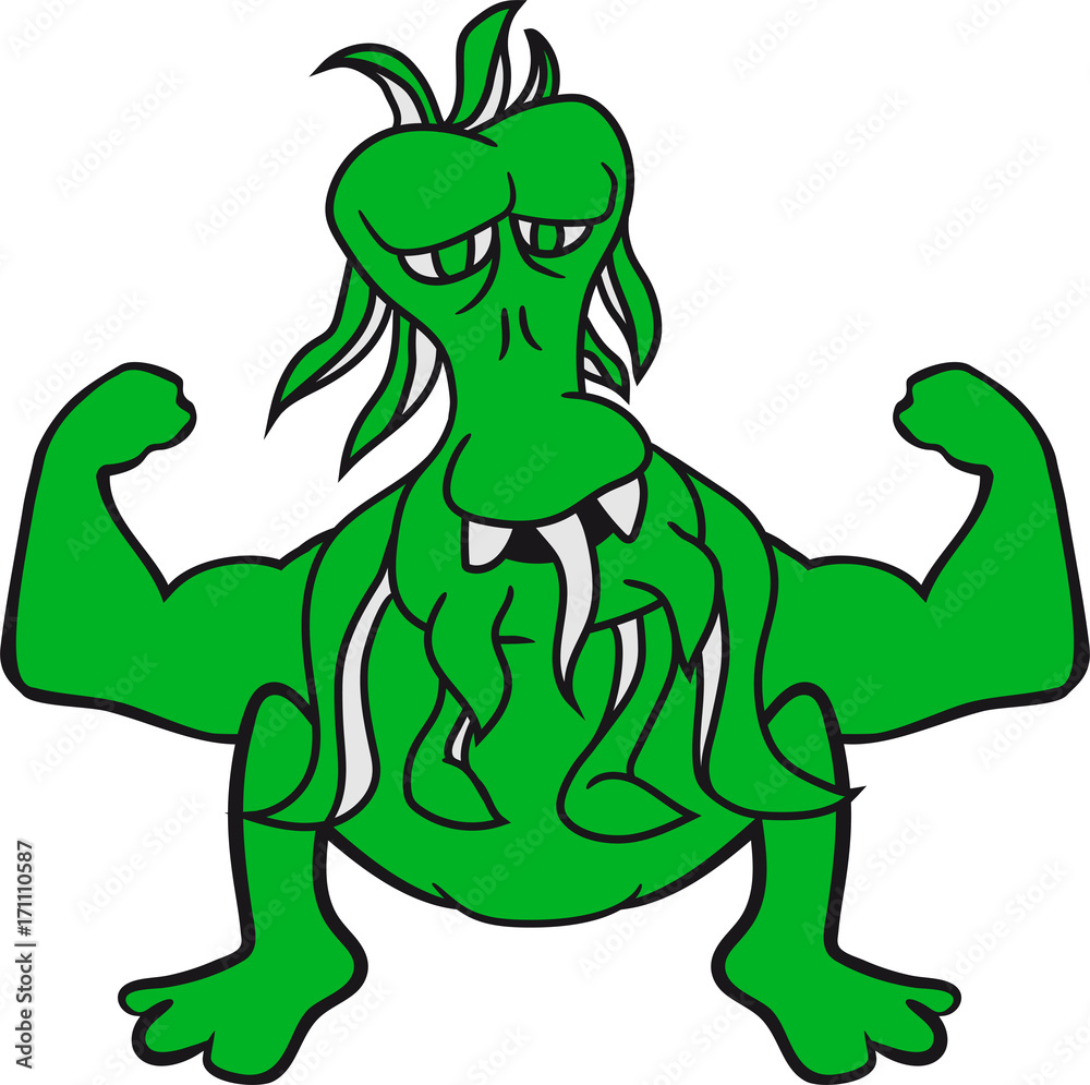 stark bodybuilder muskeln posen tentakel alien monster hässlich horror ...