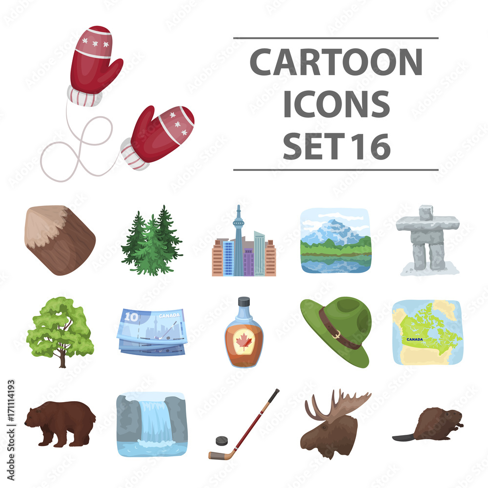 Wild animal, deer, horns and other Canada elements. Canada set ...