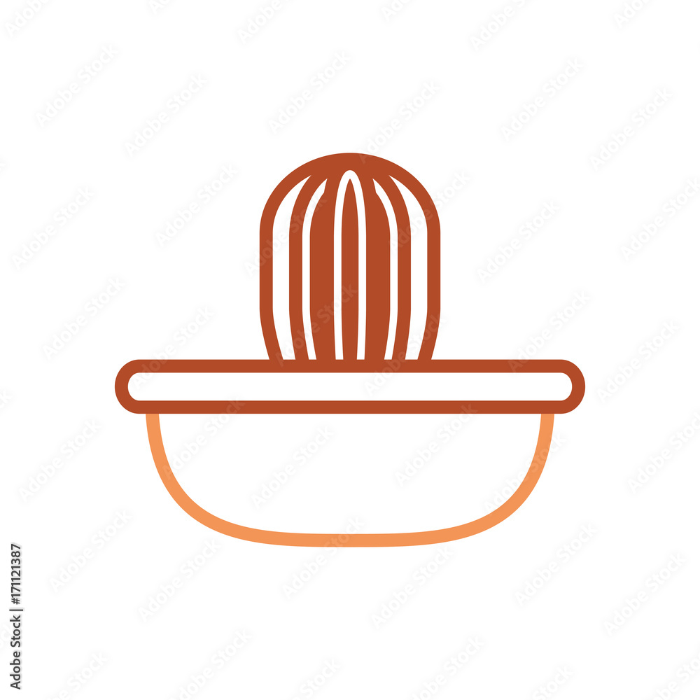 flat line colored squeezer over white background vector illustration ...