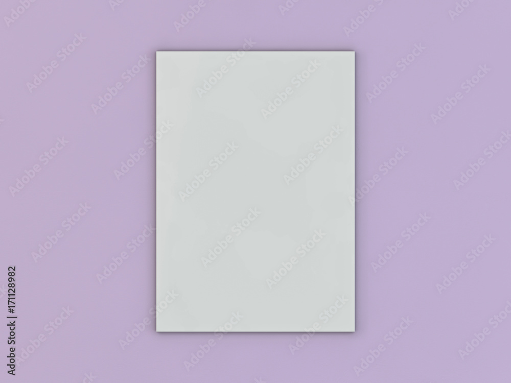 Blank flyer poster, mockup. 3D rendering Stock Illustration | Adobe Stock