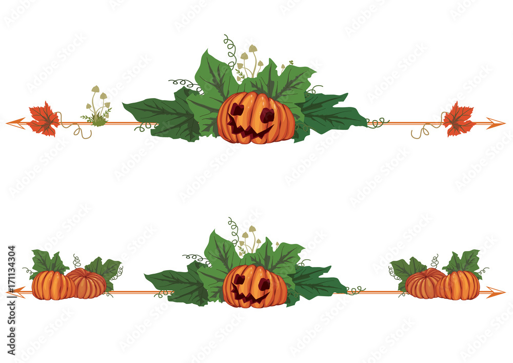 set of dividers with pumpkins Stock Vector | Adobe Stock