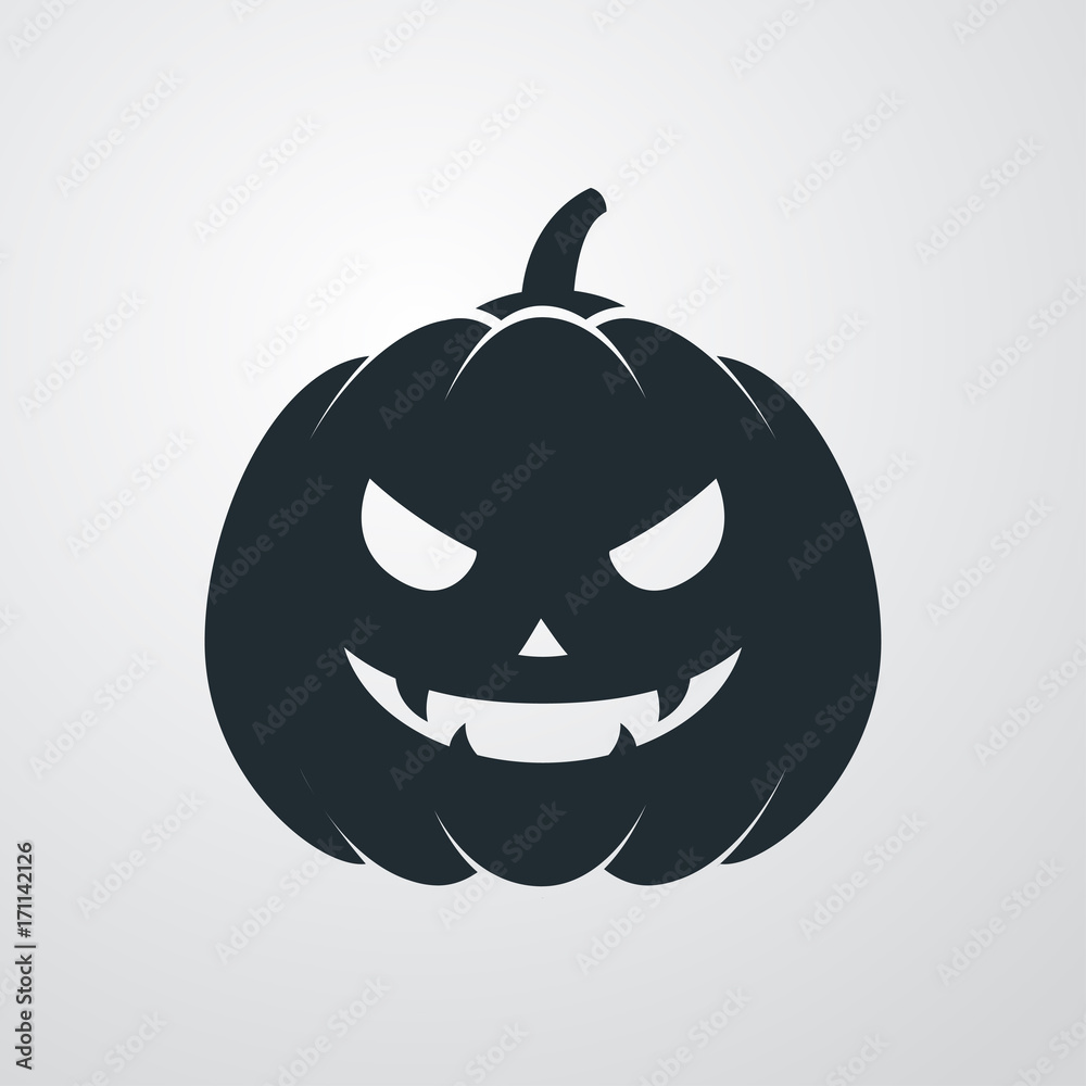 Icono plano silueta calabaza Halloween en fondo degradado Stock Vector ... Icono plano silueta calabaza Halloween en fondo degradado Stock Vector ...