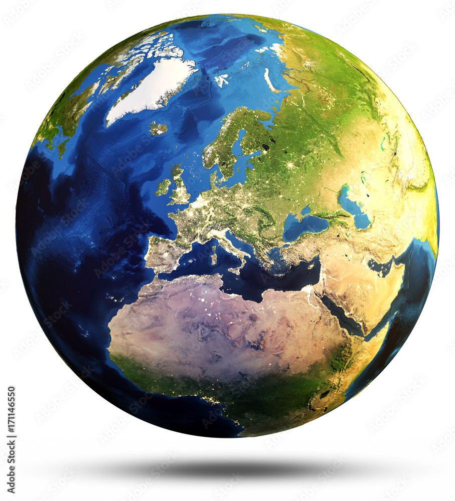 Earth sphere map 3d rendering Stock Illustration | Adobe Stock
