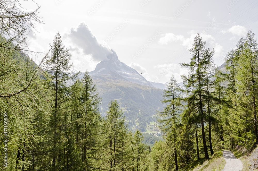 Zermatt, Dorf, Findeln, Findelbach, Findelbachschlucht, Wanderweg ...
