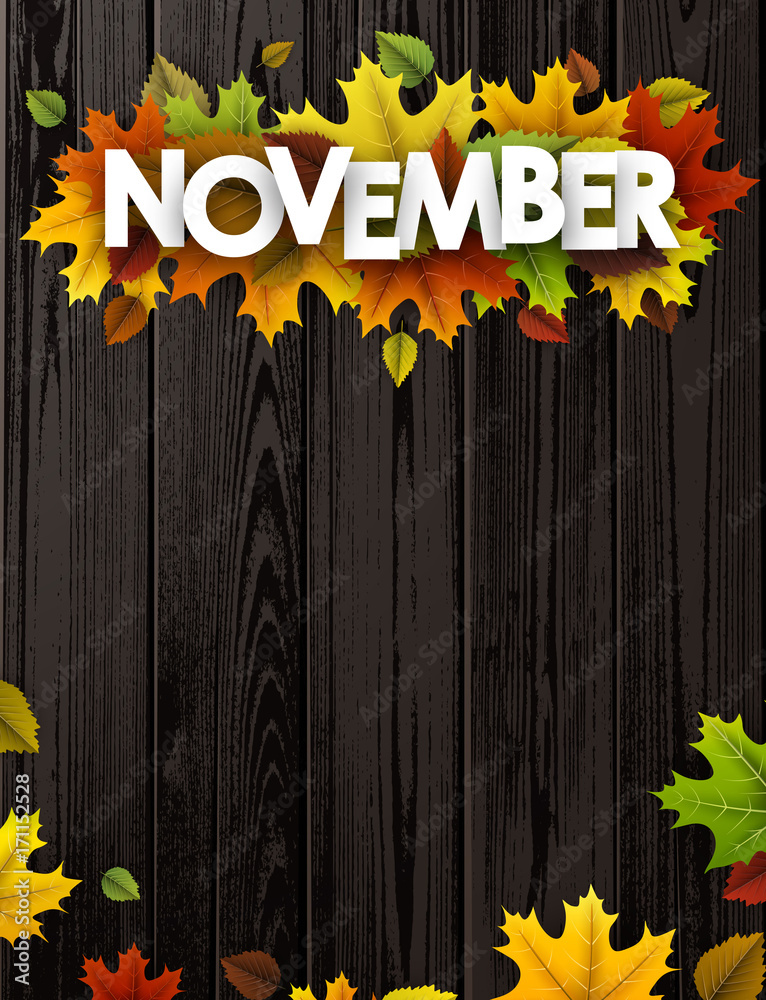 November Leaves Background
