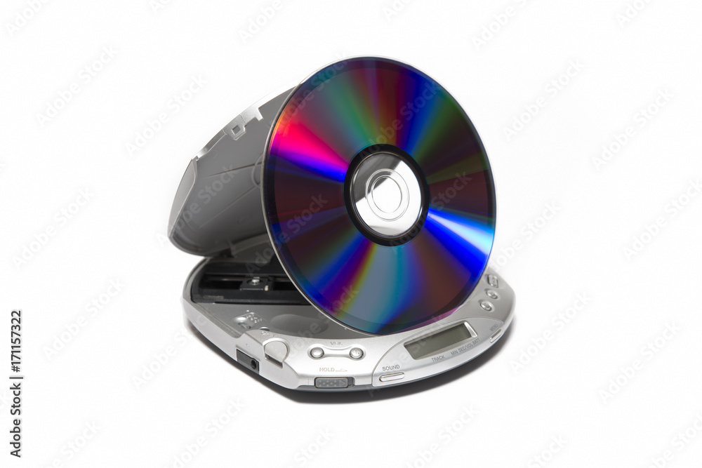 Portable Cd Player Isolated On White Background Stock Photo | Adobe Stock