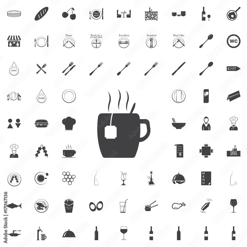 kitchen black icon of a cup of tea black icon on the white background ...