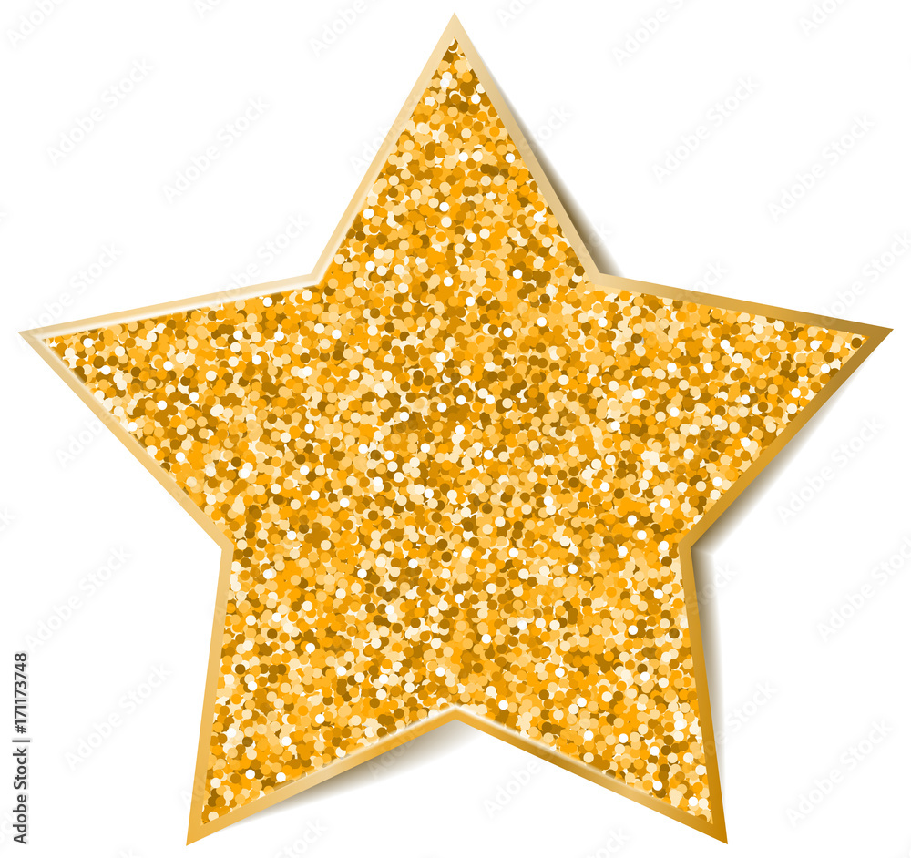 Glitzer Stern gold isoliert Stock-Vektorgrafik | Adobe Stock