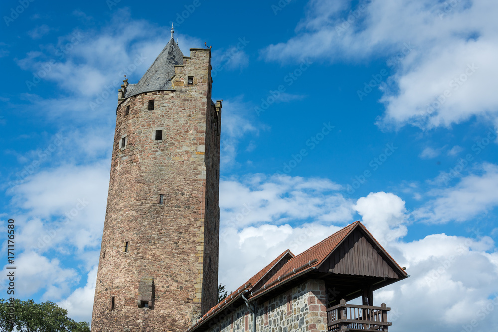 The oldest medieval fortified tower in Germany in the small German town ...