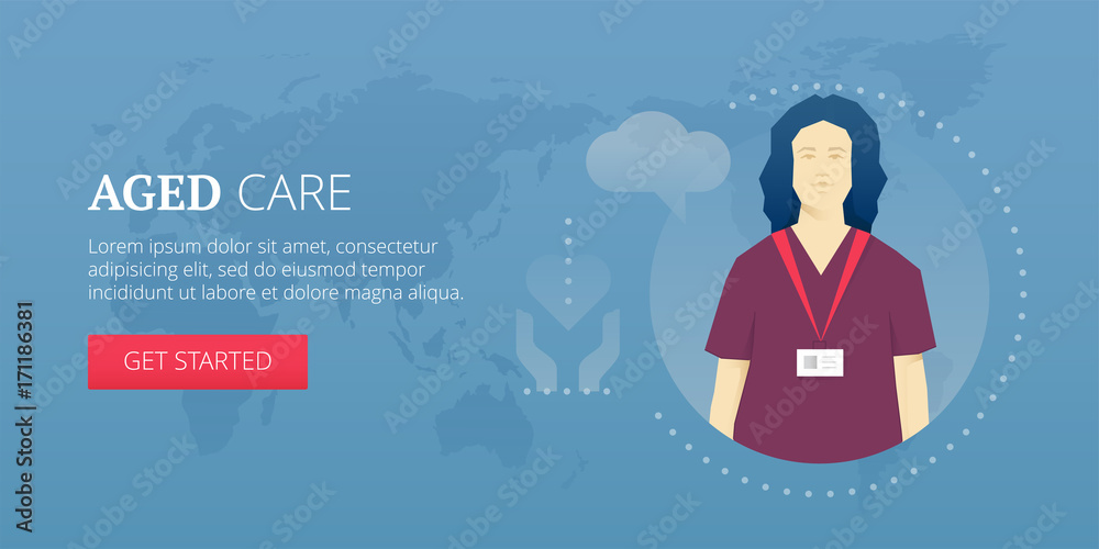 Aged care banner Stock Vector | Adobe Stock