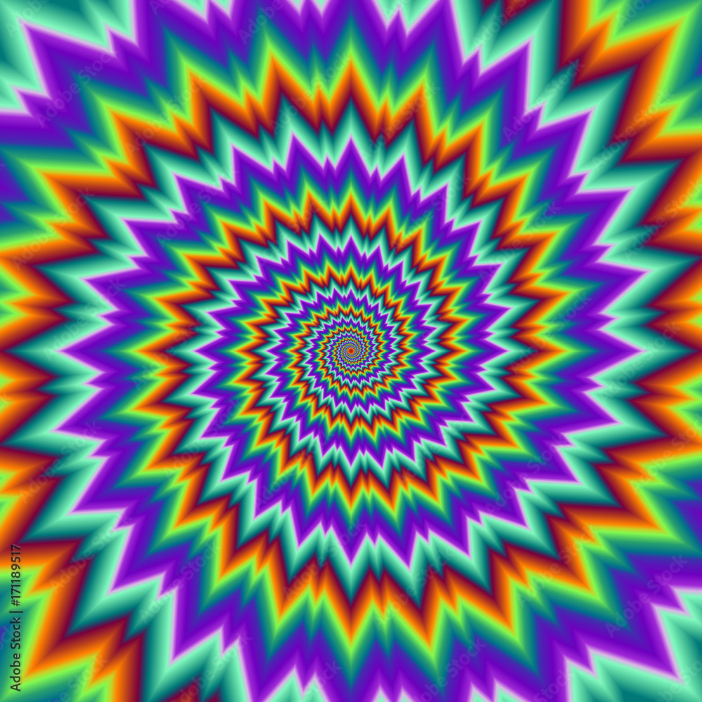 Pulsing fiery spirals. Optical illusion of movement. Stock Vector ...