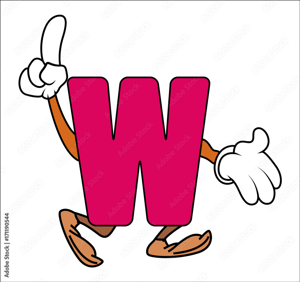 Cartoon Alphabet W Vector Stock Vector | Adobe Stock