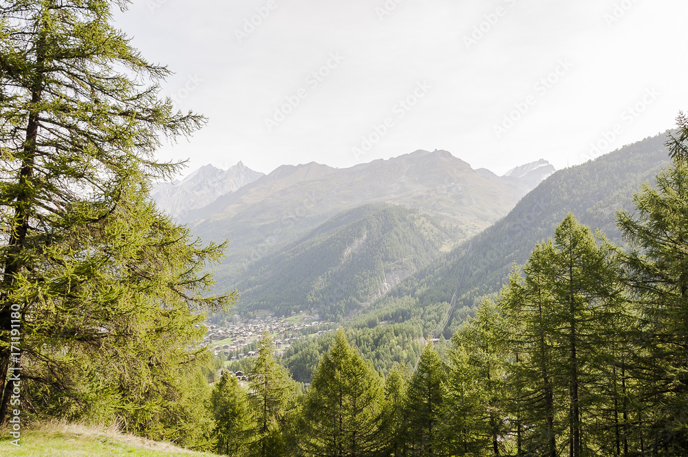 Zermatt, Bergdorf, Walliser Dorf, Wanderweg, Alpen, Furi, Schwarzsee ...