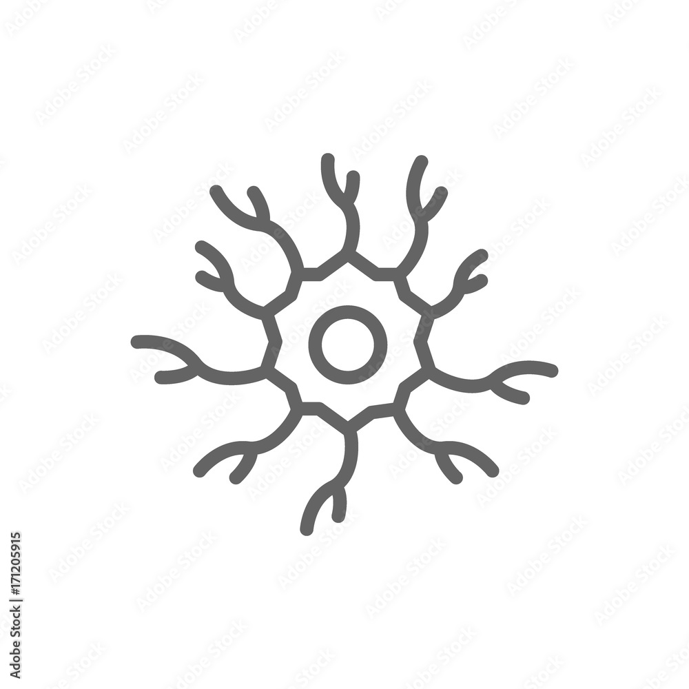 Simple neuron, nerve line icon. Symbol and sign vector illustration ...