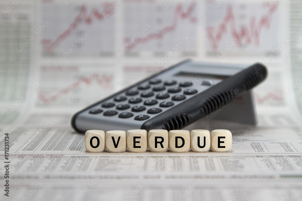 overdue word built with letter cubes Stock Photo | Adobe Stock